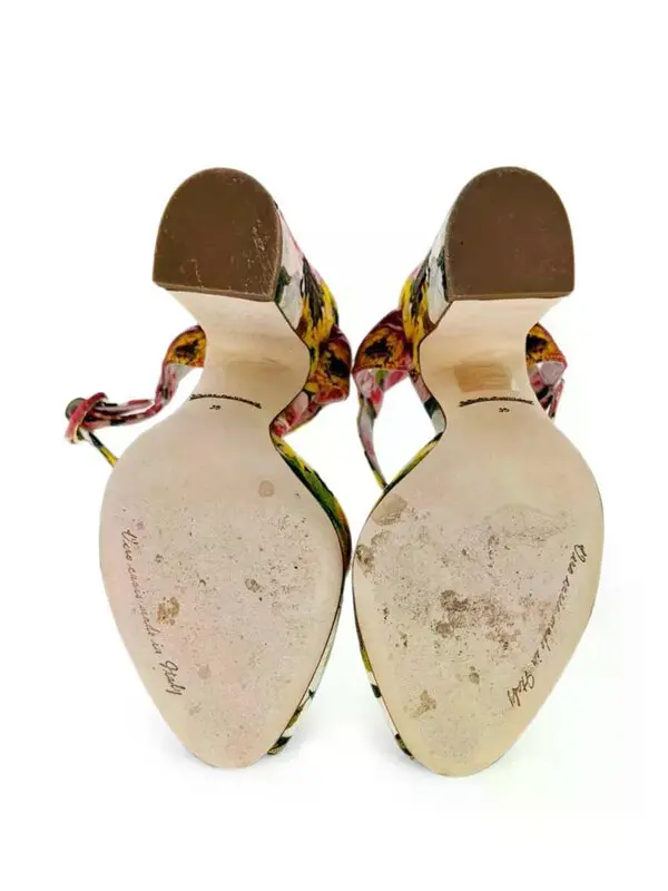 Dolce & Gabbana Floral Print Peep-toe Sandals