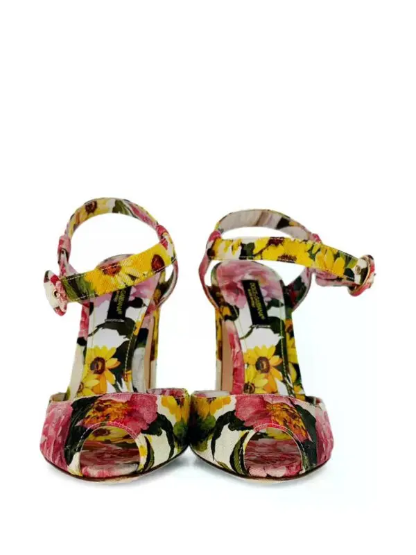 Dolce & Gabbana Floral Print Peep-toe Sandals