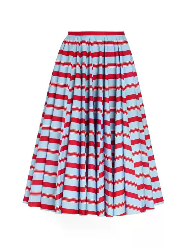 EMILIA WICKSTEAD Bayadere-stripe Pleated Midi Skirt