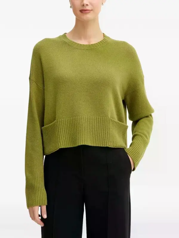 BENETTON Ribbed Knit Crew Neck Sweater