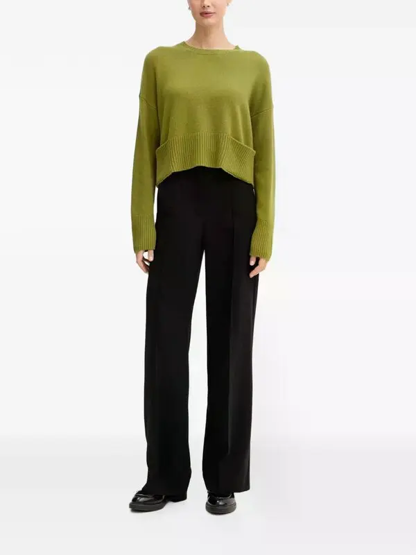 BENETTON Ribbed Knit Crew Neck Sweater