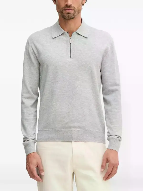 BENETTON Half-zip Long-sleeve Polo Shirt