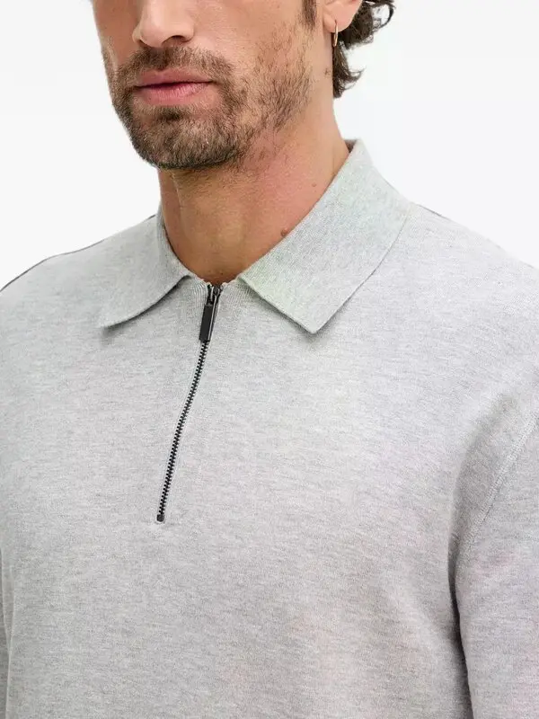 BENETTON Half-zip Long-sleeve Polo Shirt
