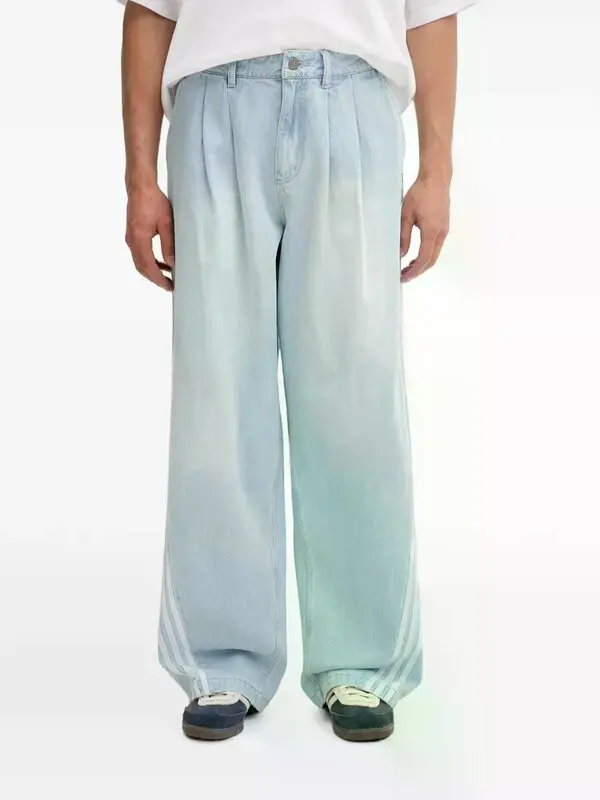 Adidas Pleated Jeans With Side Stripe Detail