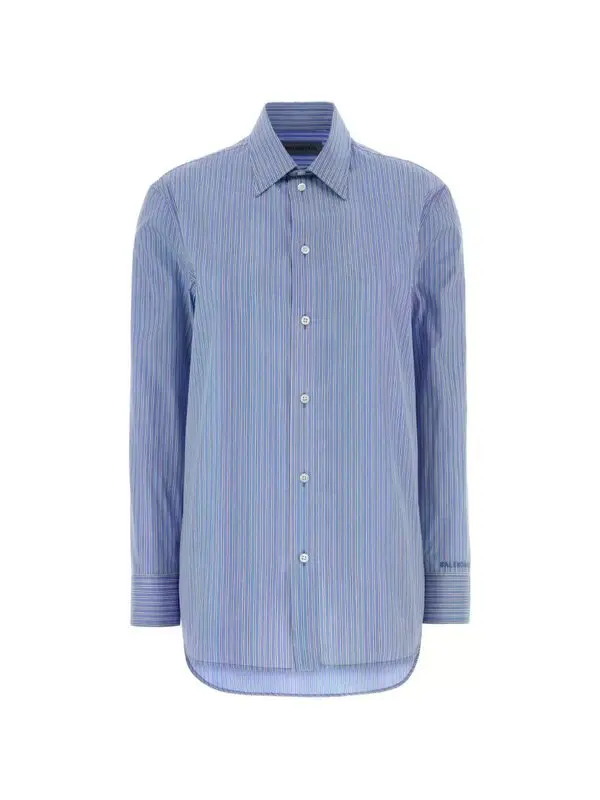 Balenciaga Striped Logo-embroidered Shirt