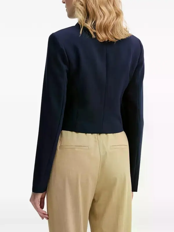 BENETTON Cropped Notched-lapel Blazer - Blue