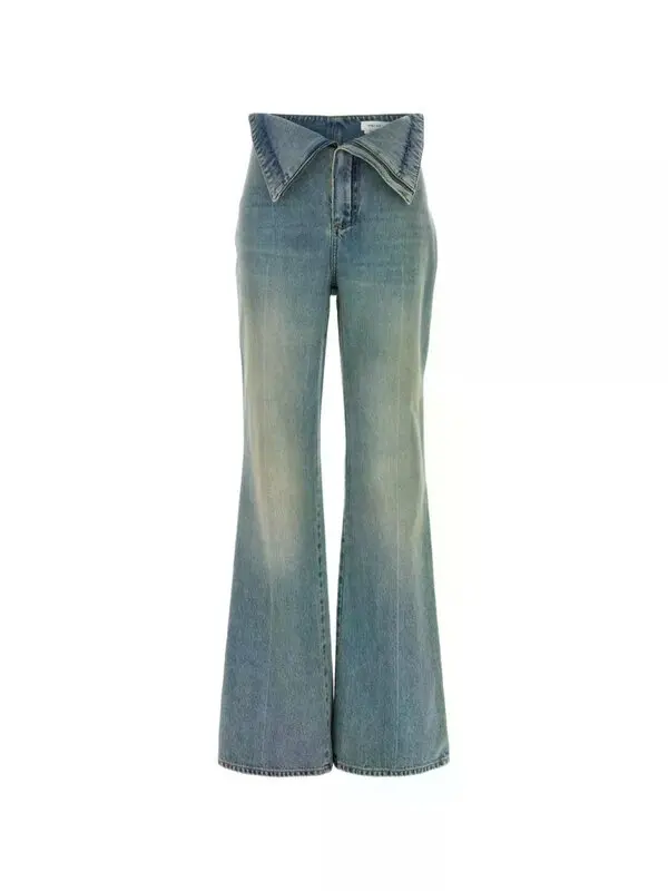 Alexander McQueen Fold-over Waist Flared Jeans