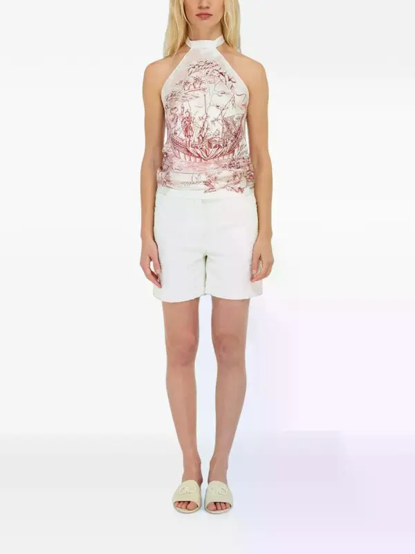 FERRAGAMO Voyage-print Silk Halter Neck Foulard Top
