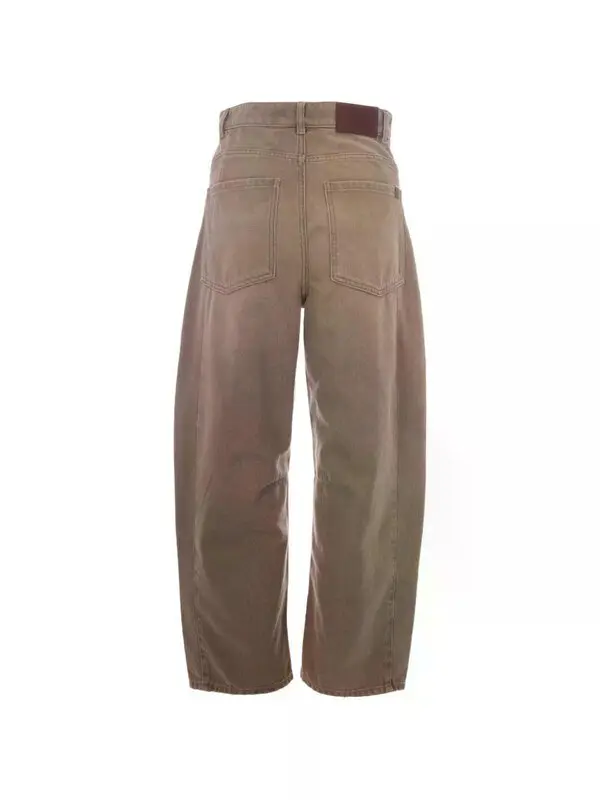 Max Mara Barrel-leg Jeans With Logo Patch