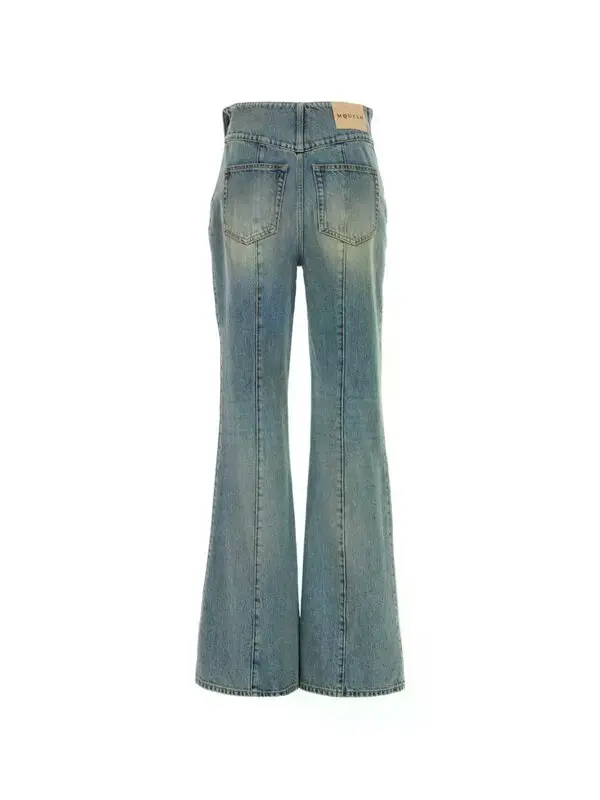 Alexander McQueen Fold-over Flared-leg Jeans