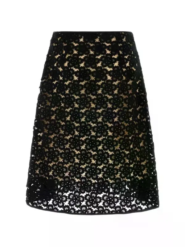 Miu Miu Floral Macramé Midi Skirt