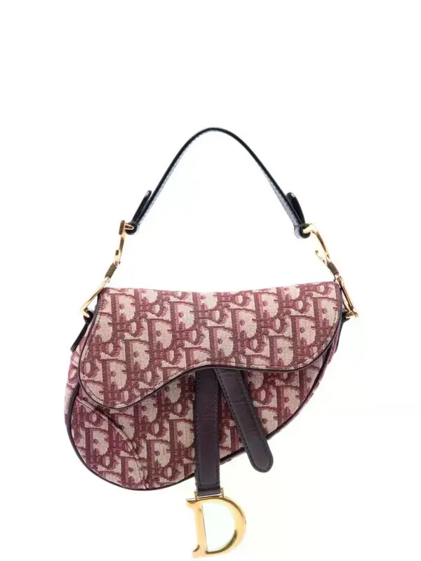 Dior Mini Oblique Canvas Saddle Bag - Red