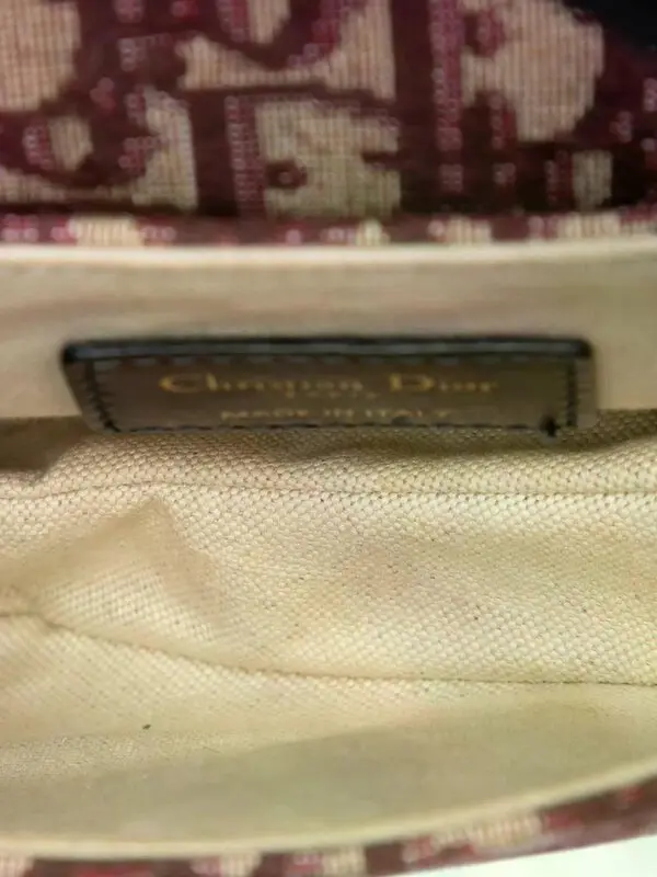 Dior Mini Oblique Canvas Saddle Bag - Red