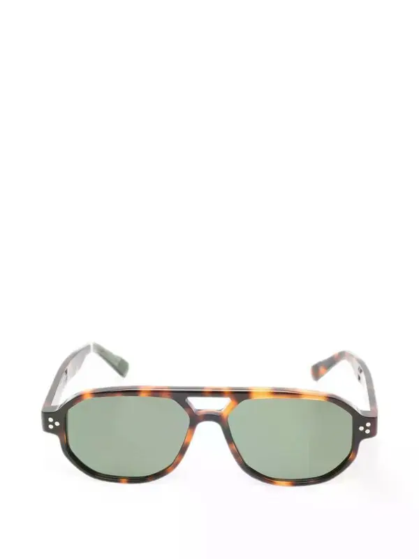 SNOB Tortoiseshell-effect Pilot-frame Sunglasses - Brown