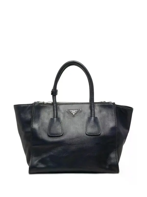 Prada Glace Calf Twin Pocket Double Handle Satchel