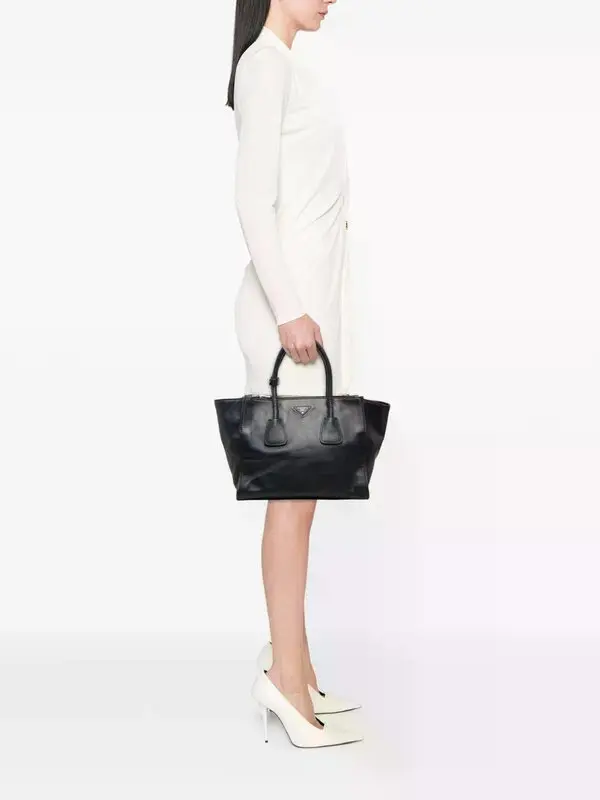 Prada Glace Calf Twin Pocket Double Handle Satchel