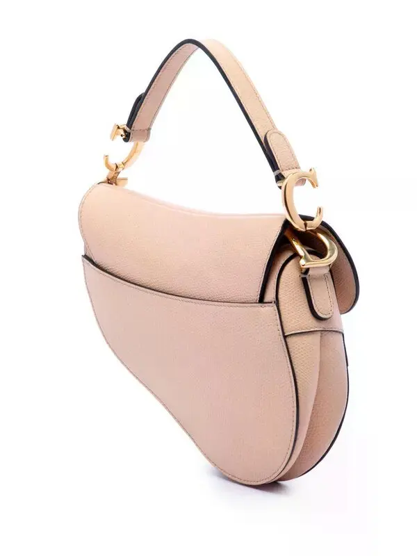 Dior 2018 Mini Grained Calfskin Saddle Bag Satchel - Neutrals
