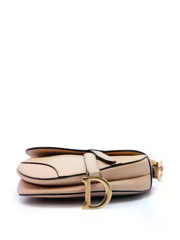 Dior 2018 Mini Grained Calfskin Saddle Bag Satchel - Neutrals