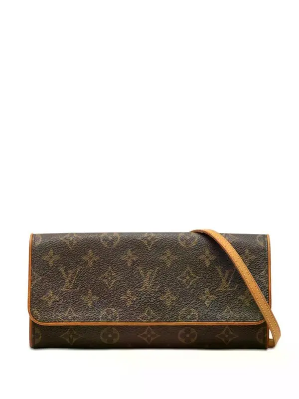 LOUIS VUITTON Monogram Pochette Twin Gm Crossbody Bag - Brown