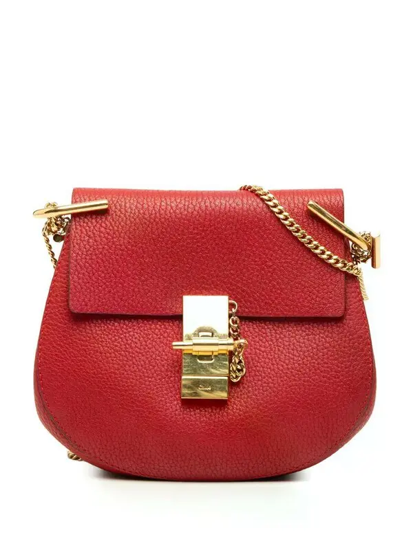 Chloé Mini Drew Leather Crossbody Bag - Red