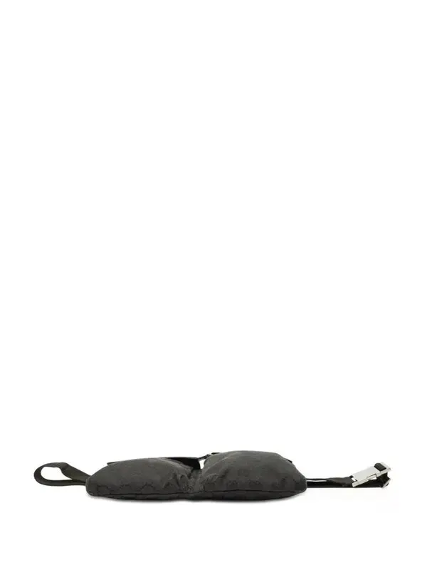 Gucci Gg Canvas Double Pocket Belt Bag - Black