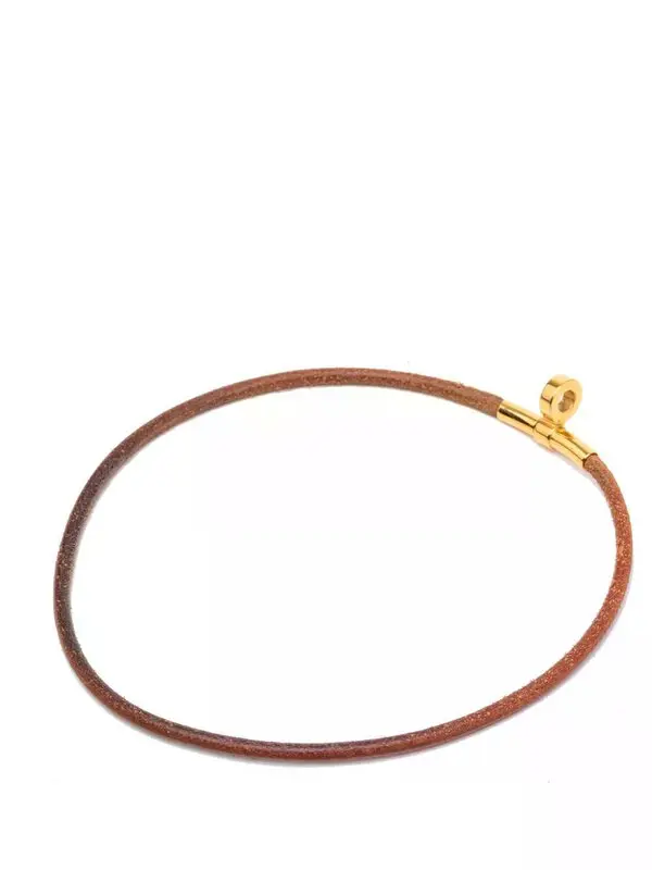 Hermès Leather And Gold-plated Kite Choker Necklace - Brown