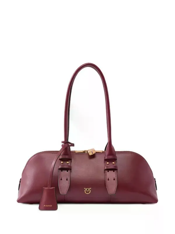 Pinko Leather Tote Bag With Love Birds Plaque
