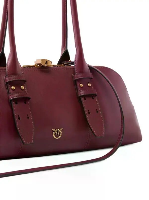 Pinko Leather Tote Bag With Love Birds Plaque