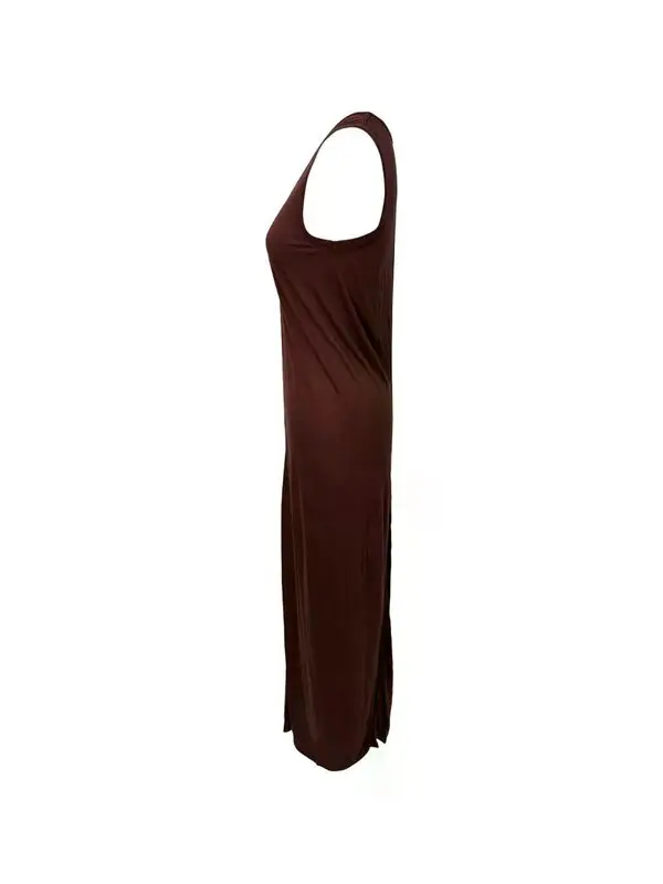Rick Owens Sleeveless V-neck Maxi Dress - Brown