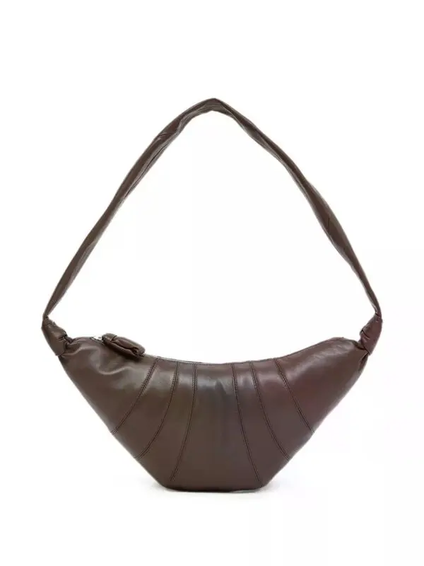 LEMAIRE Small Croissant Leather Shoulder Bag - Brown
