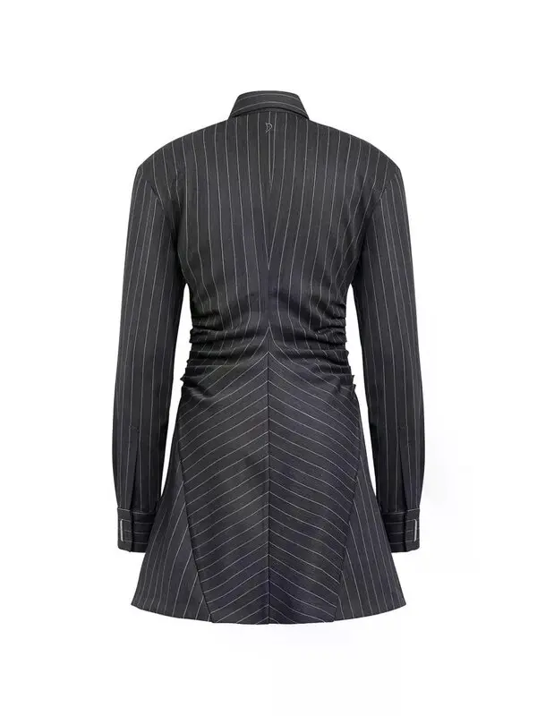 DONDUP Pinstripe Mini Shirt Dress With Button Fastening