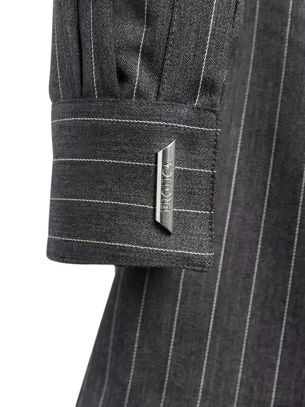 DONDUP Pinstripe Mini Shirt Dress With Button Fastening