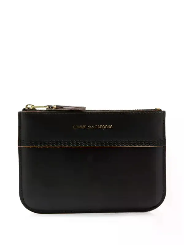 Comme Des Garçons Triple Stitch Logo-stamp Leather Wallet - Black