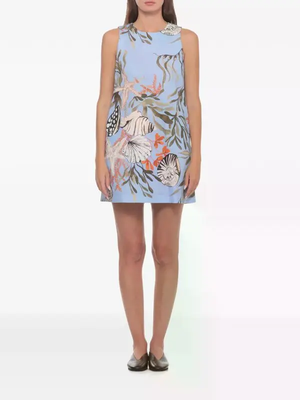 Marella Sultano Seashell Print Sleeveless Mini Dress