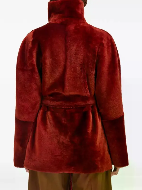FERRAGAMO Reversible Shearling Belted Jacket