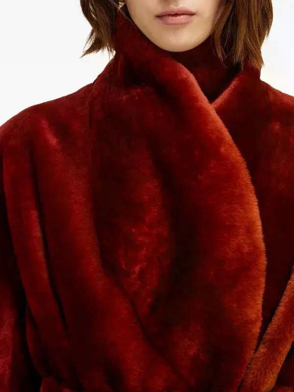 FERRAGAMO Reversible Shearling Belted Jacket