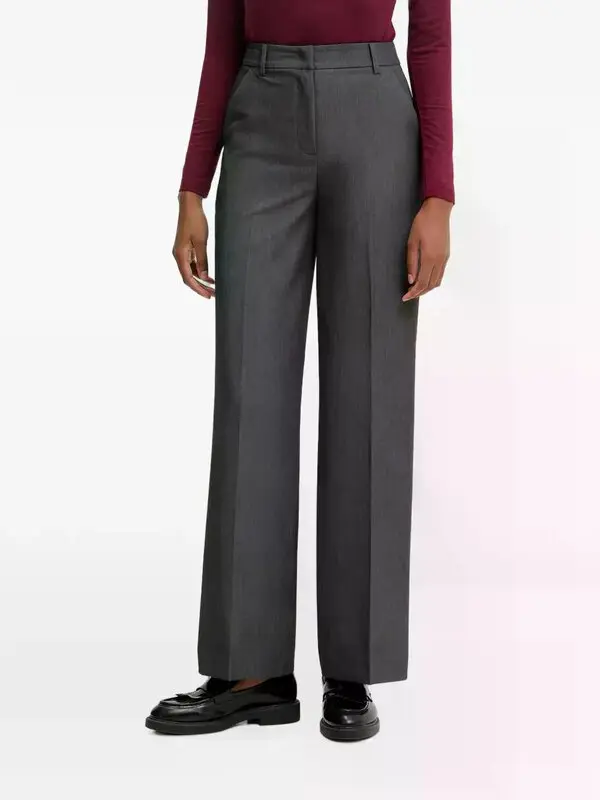 BENETTON Charcoal Melange Effect Wide Leg Trousers
