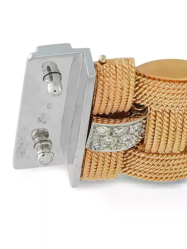Roberto Coin 18k Rose Diamond Woven Basketweave Bracelet