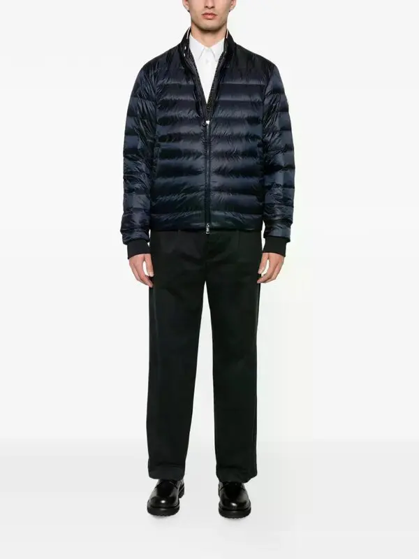 Moncler Quilted Padded Jacket With Striped Trim