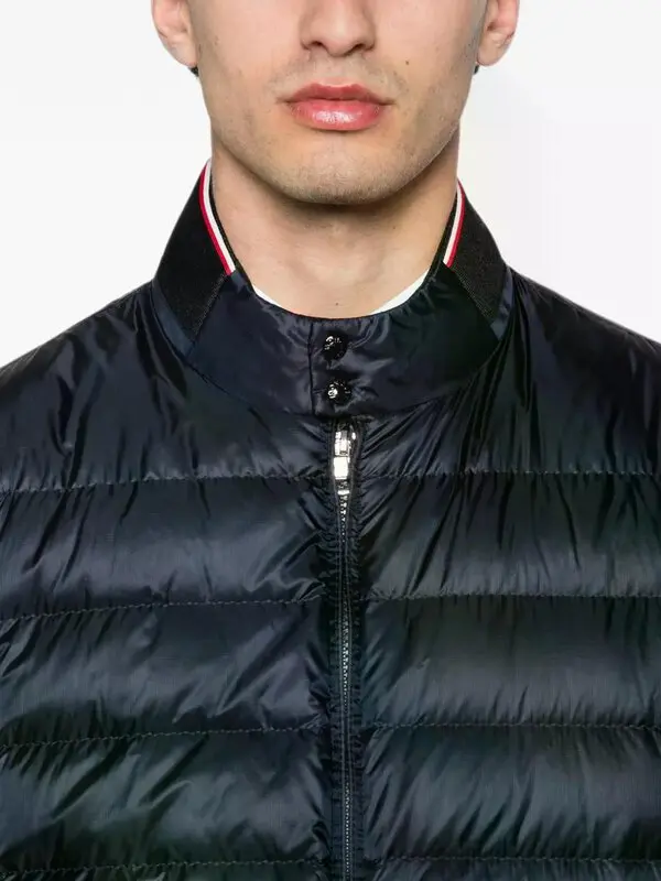 Moncler Quilted Padded Jacket With Striped Trim