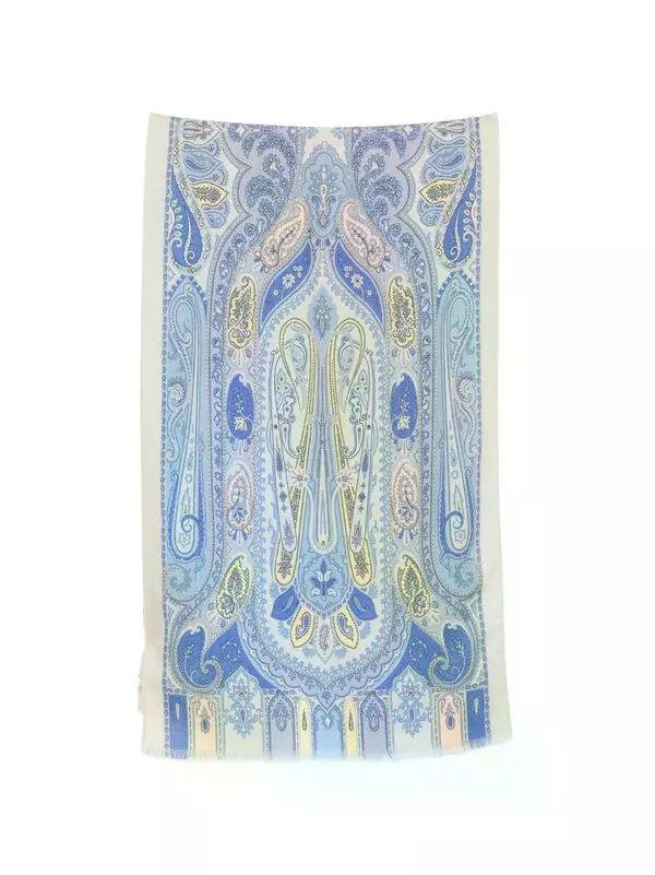 Etro Paisley-print Fringed Scarf - Blue