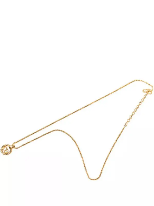 Dior Twisted Round Pendant Cd Logo Necklace - Gold