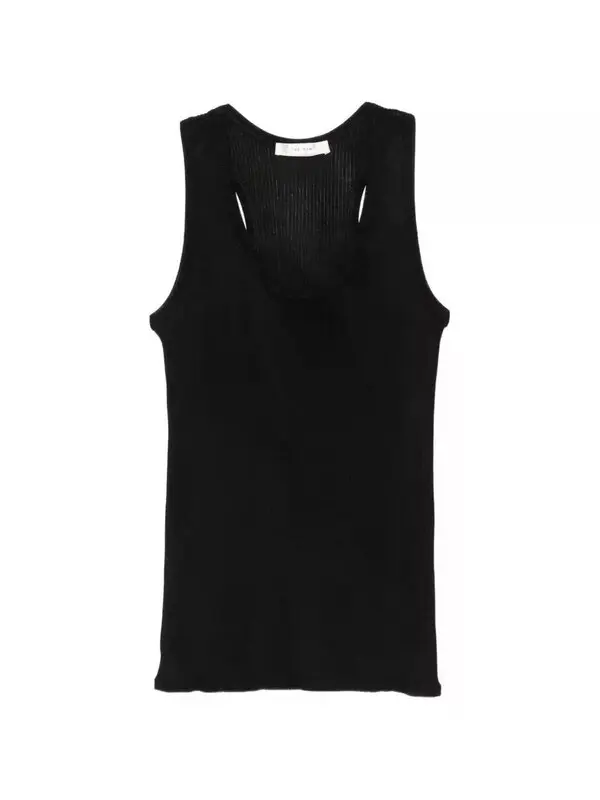 THE ROW Cendrea Ribbed Racerback Tank Top - Black