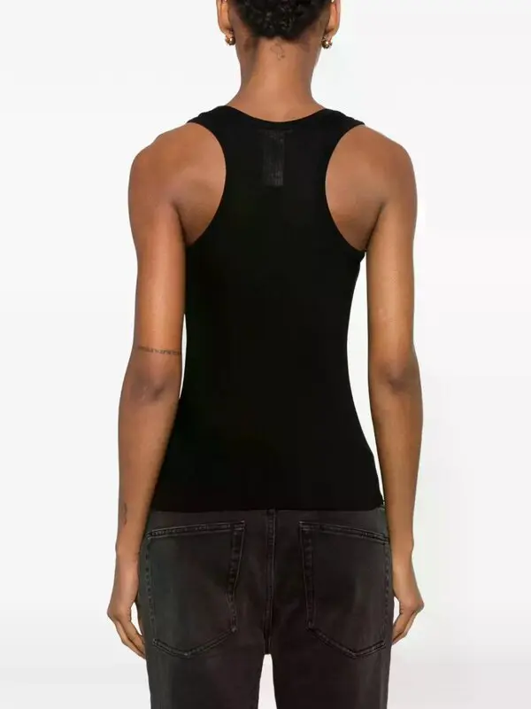 THE ROW Cendrea Ribbed Racerback Tank Top - Black
