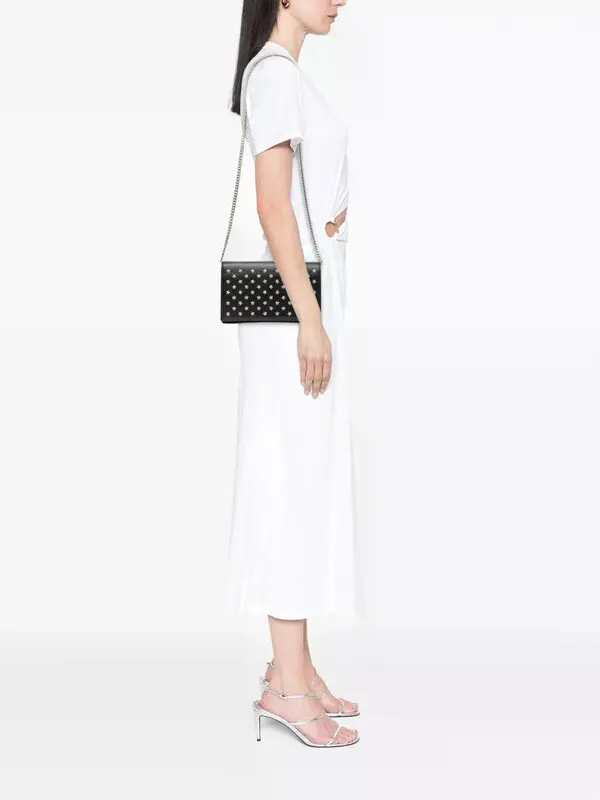 Saint Laurent Calfskin Star Studded Kate Wallet On Chain Bag - Black