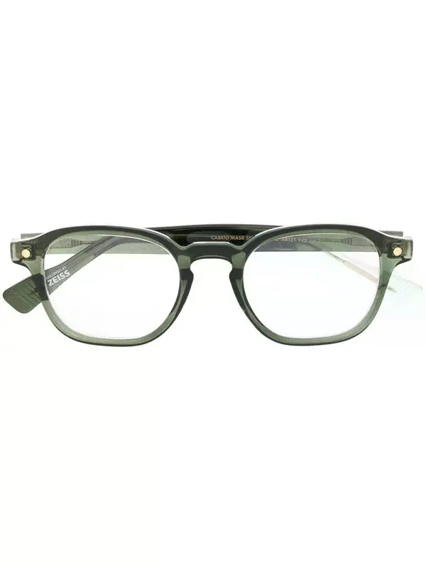 SNOB Removable Tinted Lenses Square-frame Eyeglasses - Green