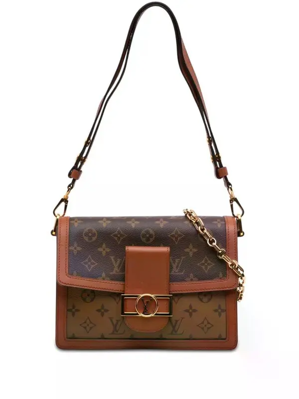 LOUIS VUITTON Monogram Reverse Dauphine Mm Satchel - Brown