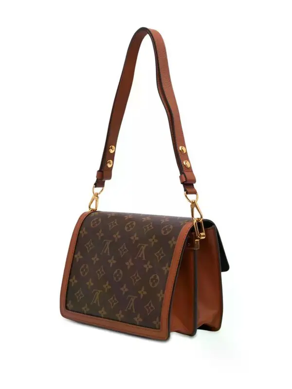 LOUIS VUITTON Monogram Reverse Dauphine Mm Satchel - Brown