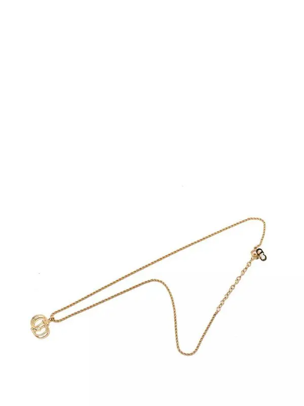 Dior Plated Cd Logo Pendant Necklace - Gold