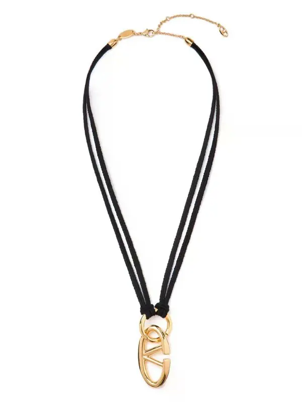 Valentino Garavani Vlogo Necklace - Black